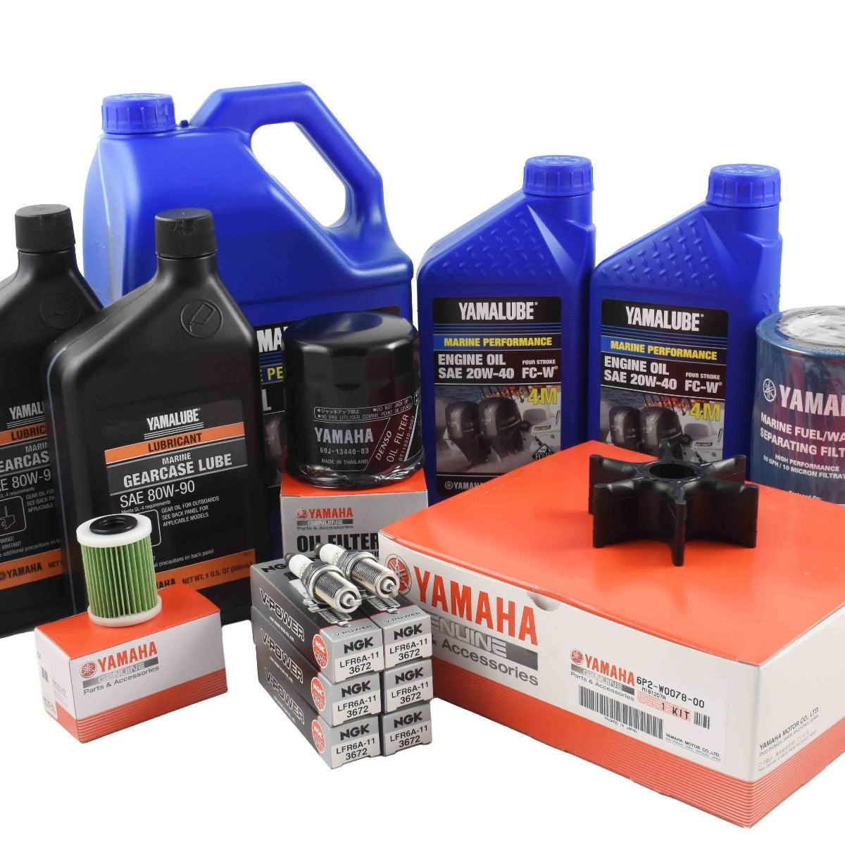 Yamaha 100 Hour Service Maintenance Kit W Cooling Yamalube 20W-40 F250 ...