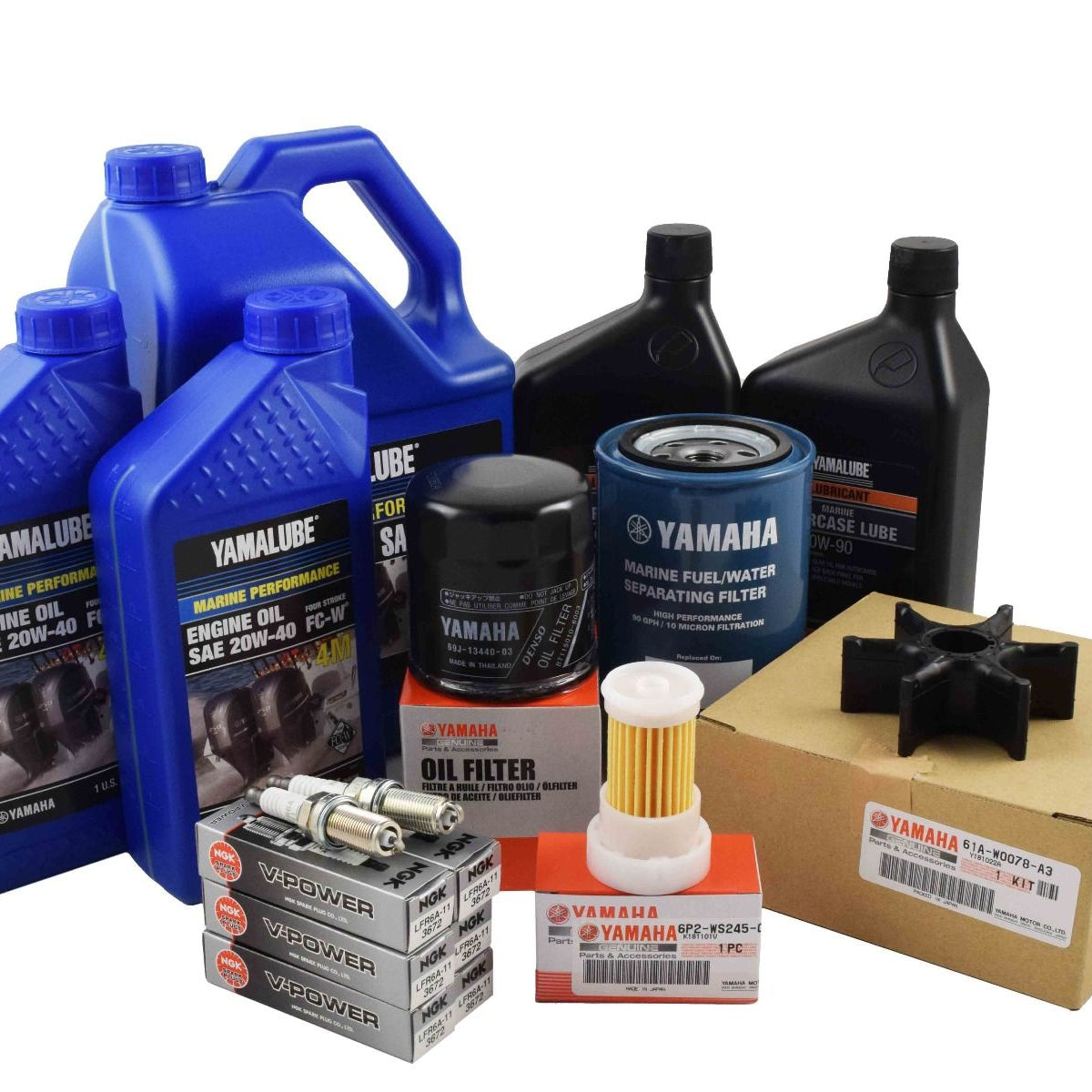 Yamaha 100 Hour Service Maintenance Kit W Cooling Yamalube 20W-40 F250 ...