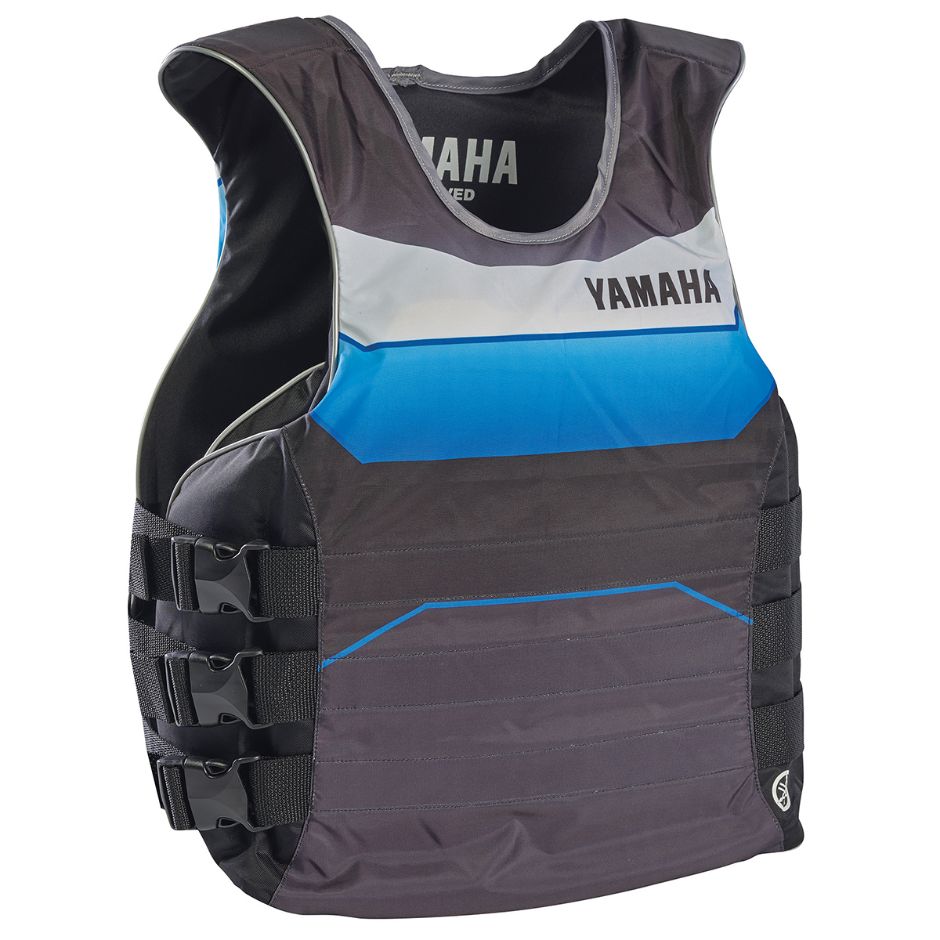 Genuine Yamaha Adult Nylon Side Entry PFD Extra Large Black/Gray/Blue ...