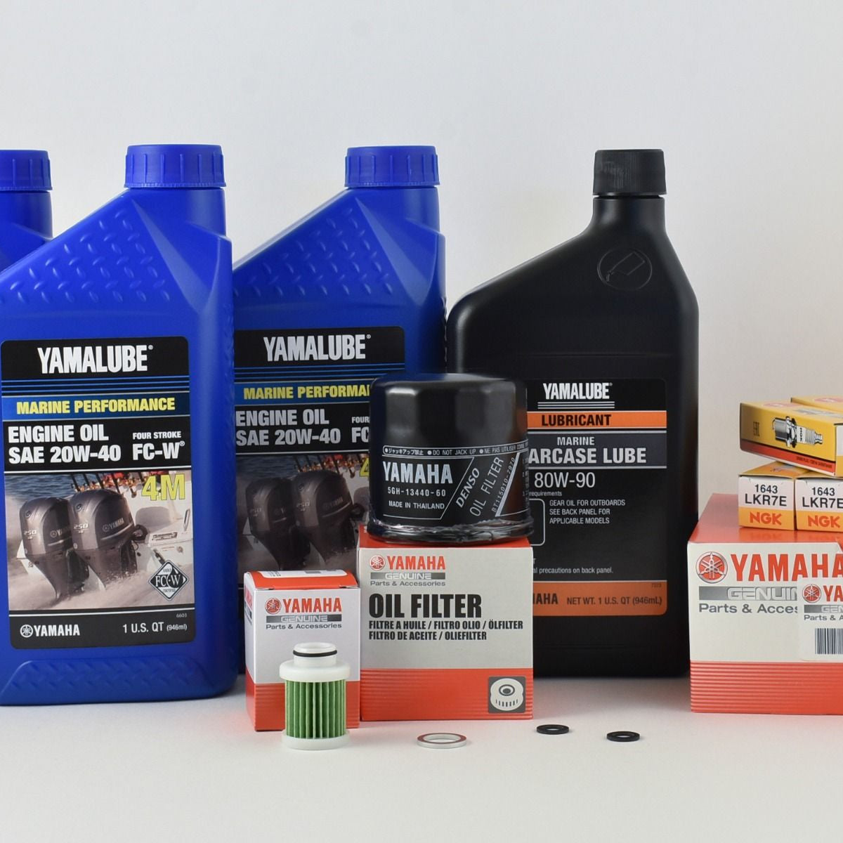 Yamaha 100 Hour Service Maintenance Kit with Cooling - Yamalube 20W-40 ...