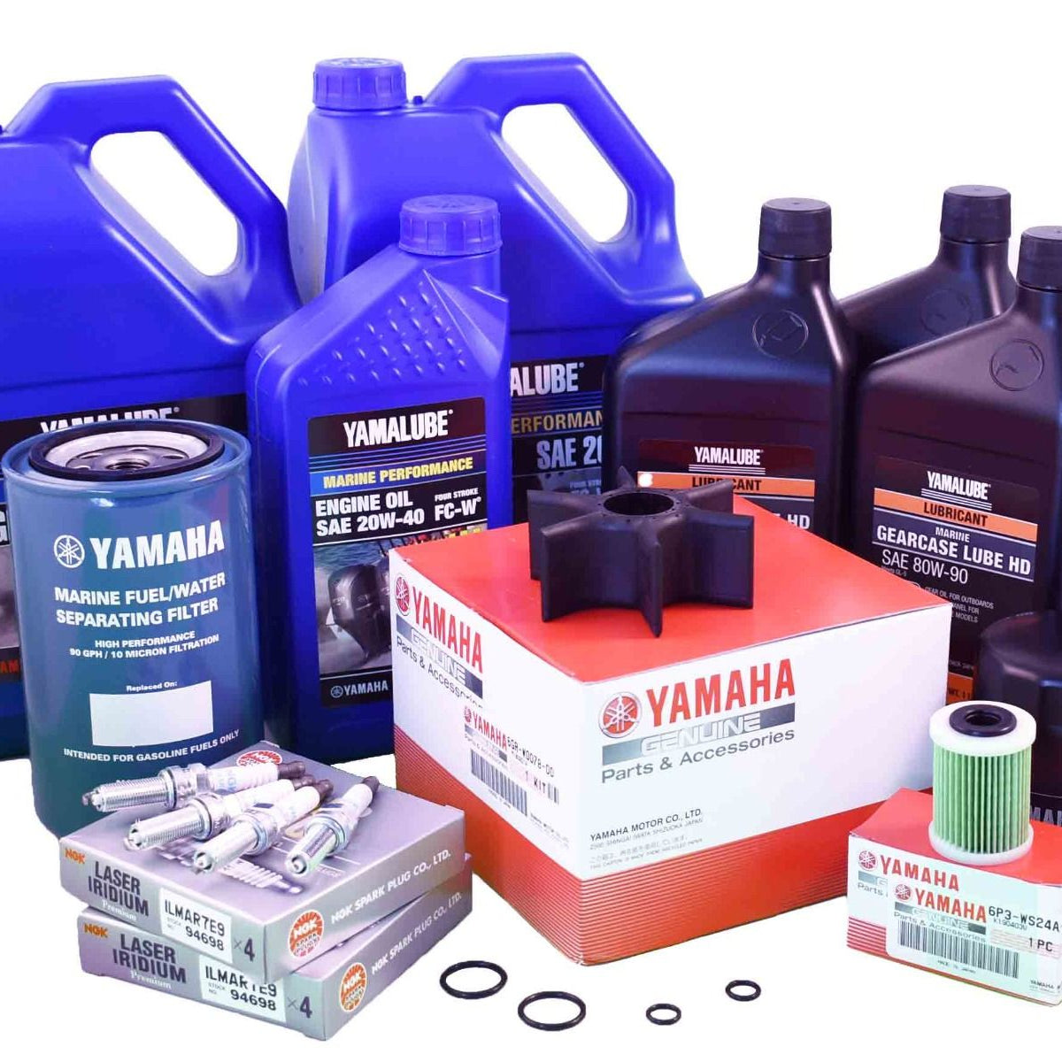 Yamaha 100 Hour Service Maintenance Kit With Cooling - Yamalube 20W-40 ...