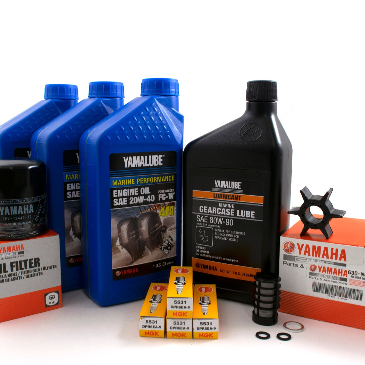 Yamaha 100 Hour Service Maintenance Kit W Cooling Yamalube 20W-40 F50 ...