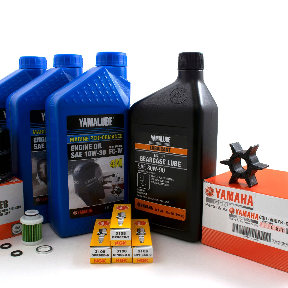 Yamaha 100 Hour Service Maintenance Kit With Cooling- Yamalube 10W-30 ...