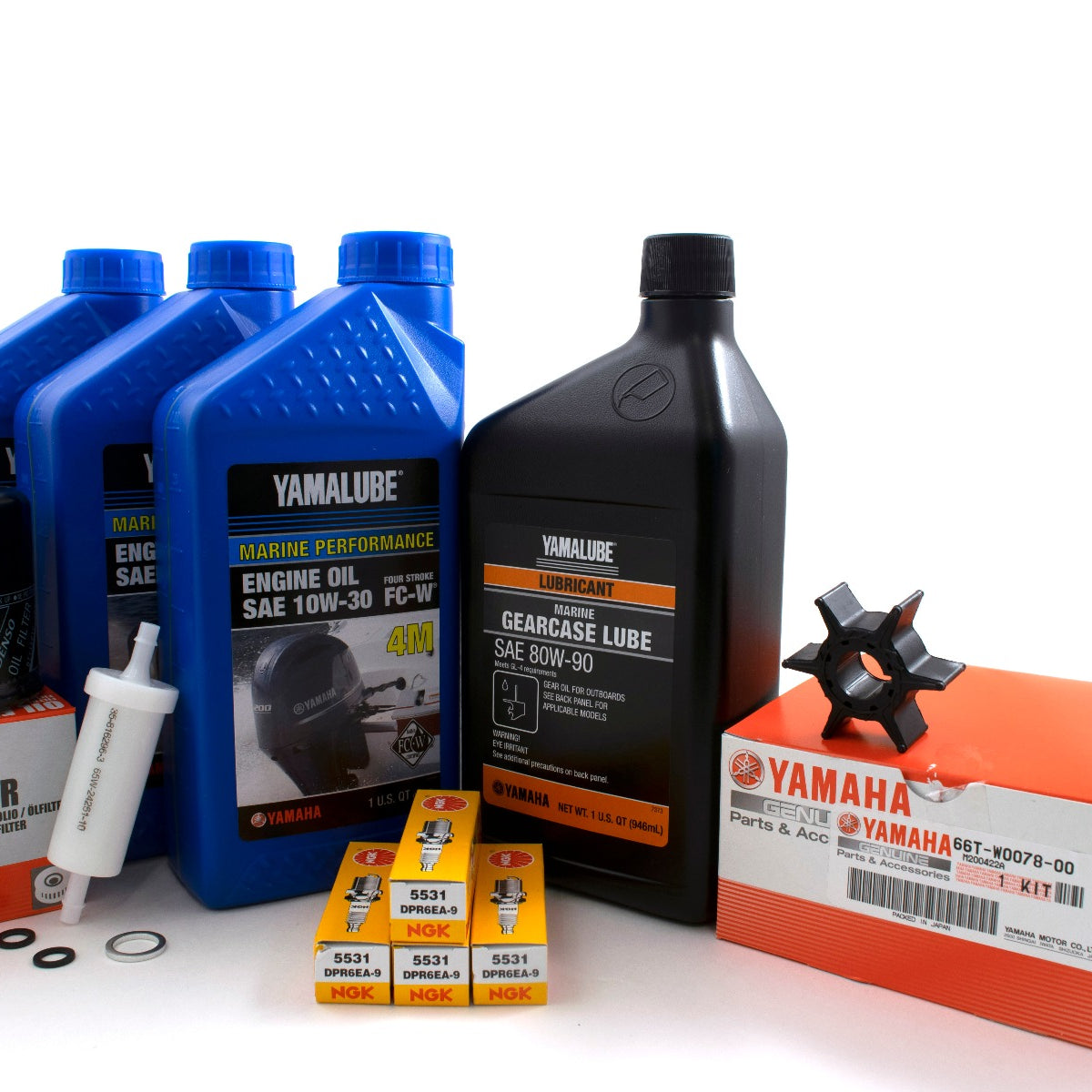 Yamaha 100 Hour Service Maintenance Kit with Cooling - Yamalube 10W-30 ...