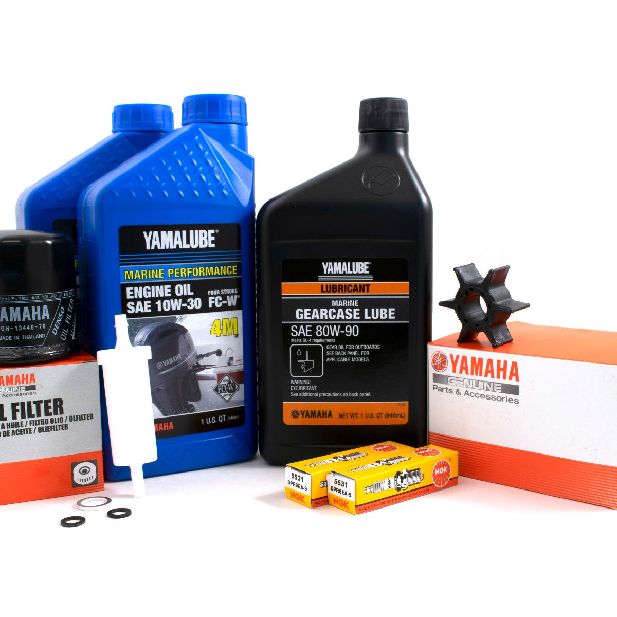 Yamaha 100 Hour Service Maintenance Kit w/ Cooling - Yamalube 10W-30 ...