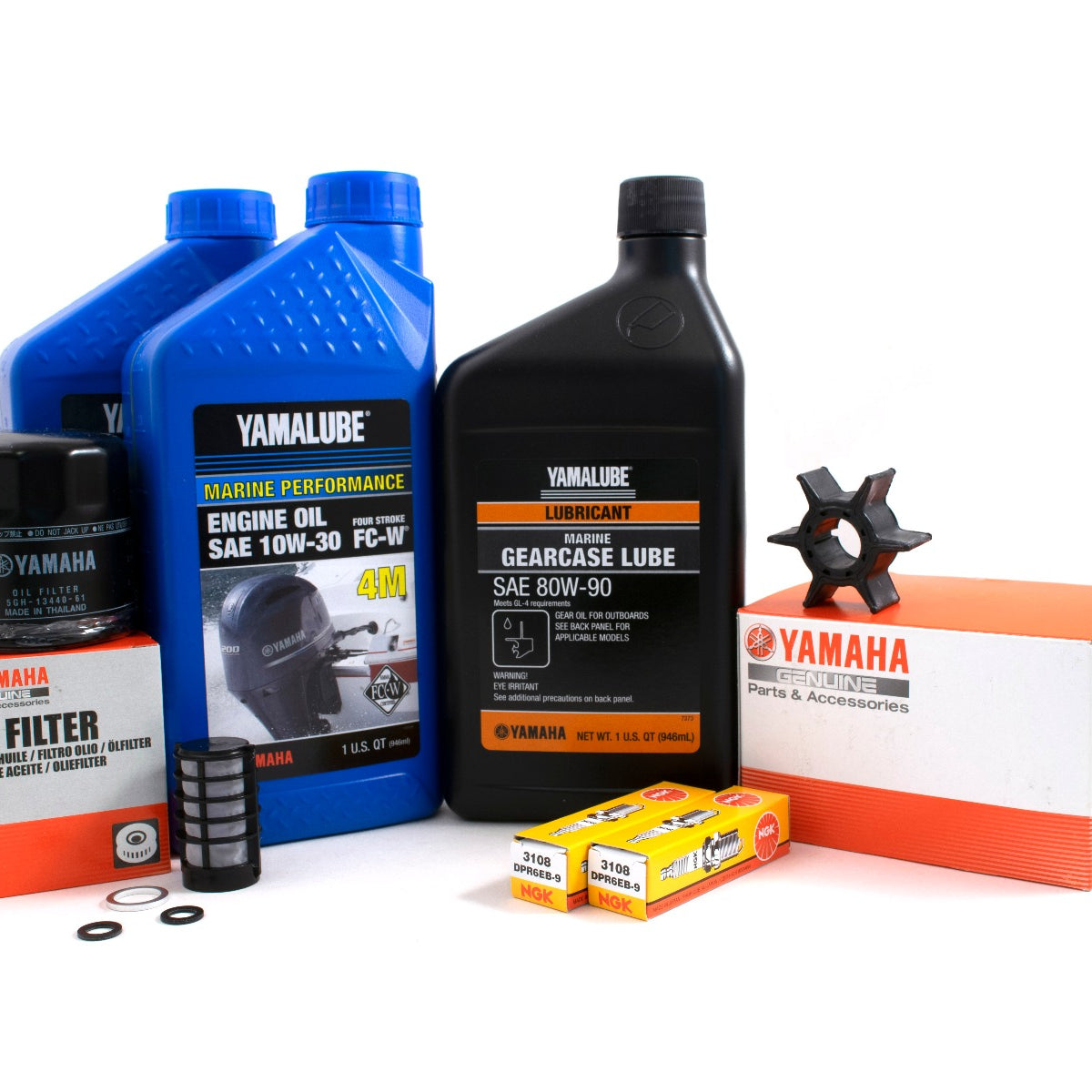 Yamaha 100 Hour Service Maintenance Kit w/ Cooling - Yamalube 10W-30 ...