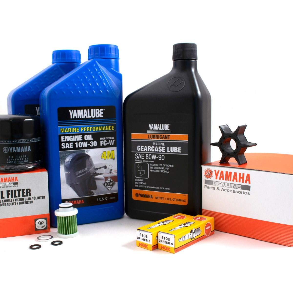 Yamaha 100 Hour Service Maintenance Kit w/ Cooling - Yamalube 10W-30 ...