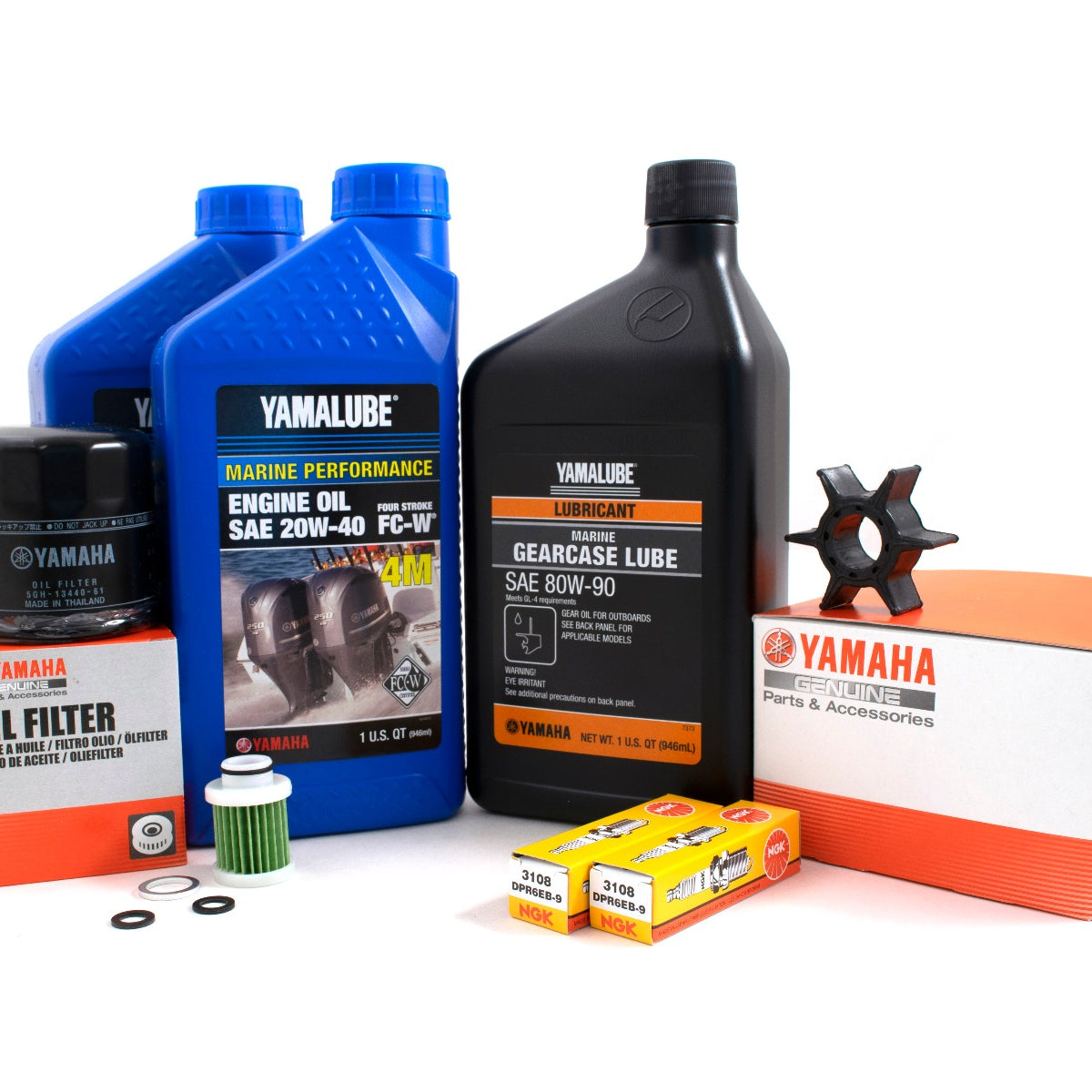 Yamaha 100 Hour Service Maintenance Kit W Cooling Yamalube 20W-40 F25C ...