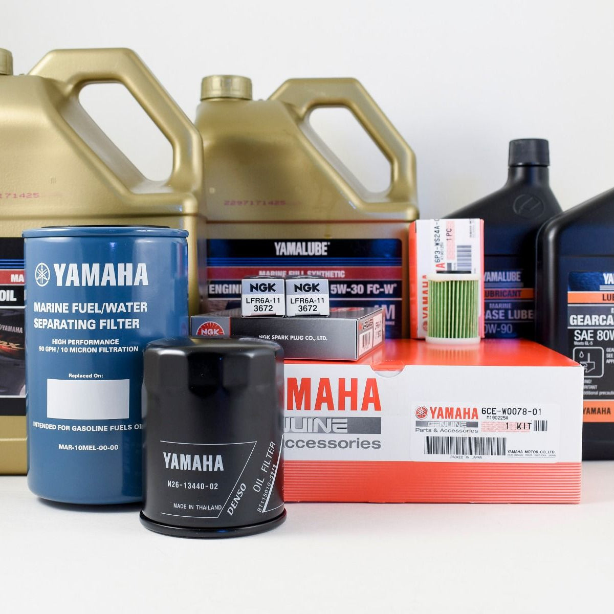 Yamaha 100 Hour Service Maintenance Kit with Cooling - Yamalube 5W-30 ...